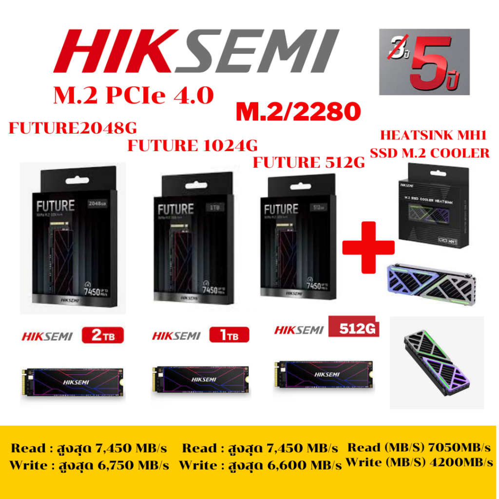 (SSD-FUTURE 1024G) PS5 HIKSEMI Future 512GB,1TB,2TB PCIe 4.0 NVMe M.2 ...