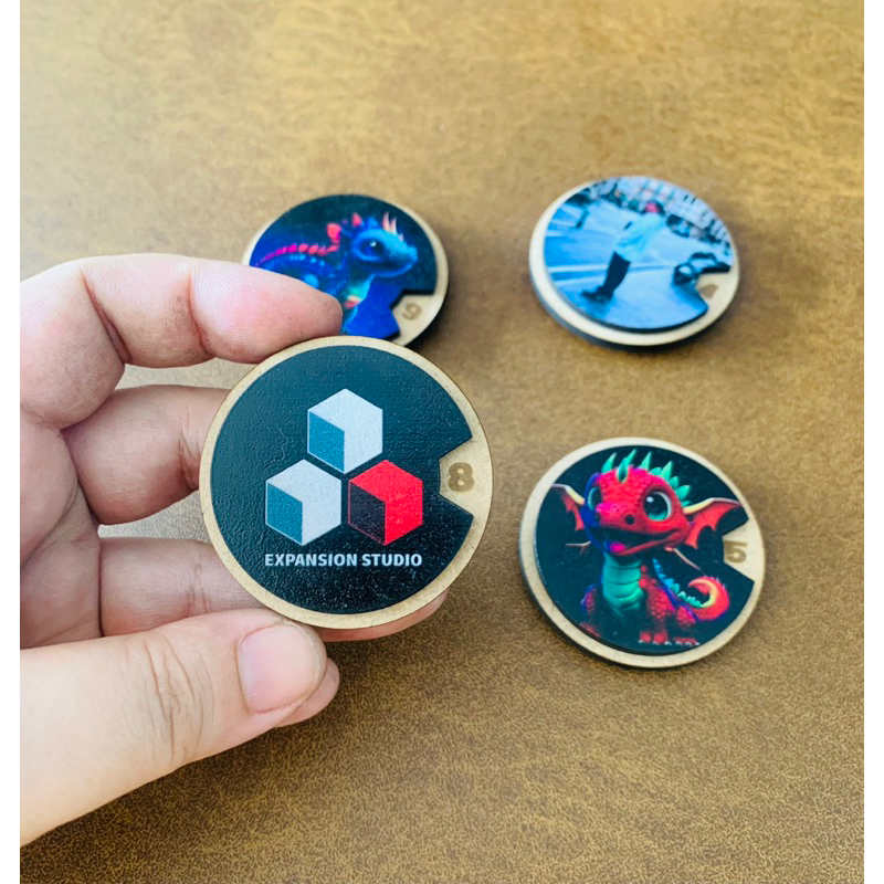 [Laser-Cut]Wooden Counter(Custom Screen) for Game/ Board Game (0-9 ...