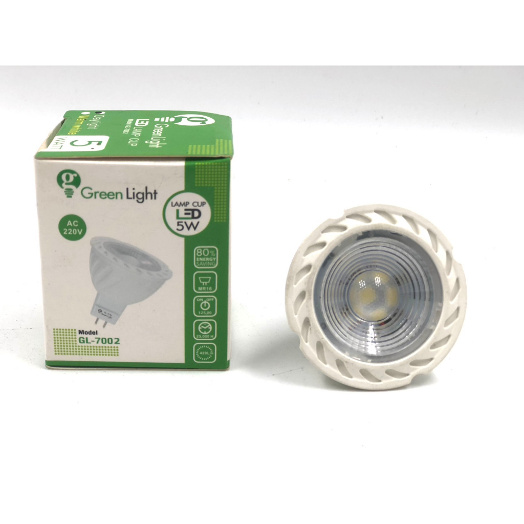 หลอด MR16 5W AC 220V แสงขาว (green light) | Shopee Thailand