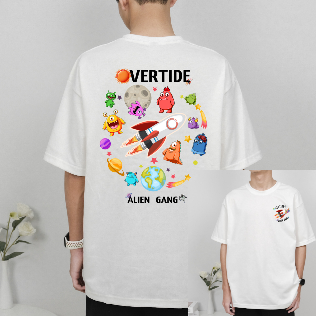 Overtide เสื้อยืดโอเวอร์ไซร์ คอลเลกชั่น Alien Gang หลายสี | Shopee Thailand