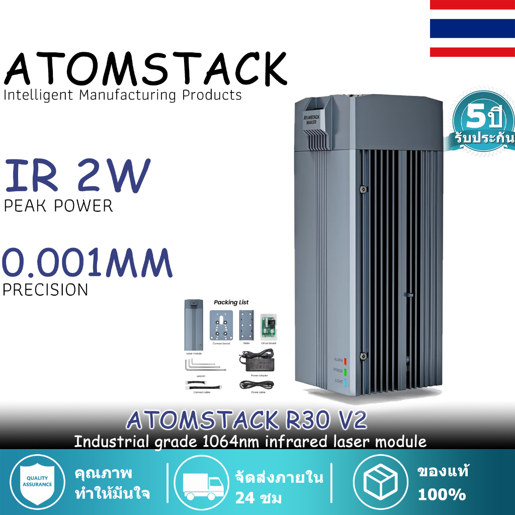 ATOMSTACK R30 V2 โมดูลเลเซอร์อินฟราเรด 2W ไฟเบอร์เลเซอร์เครื่องแกะสลัก ...