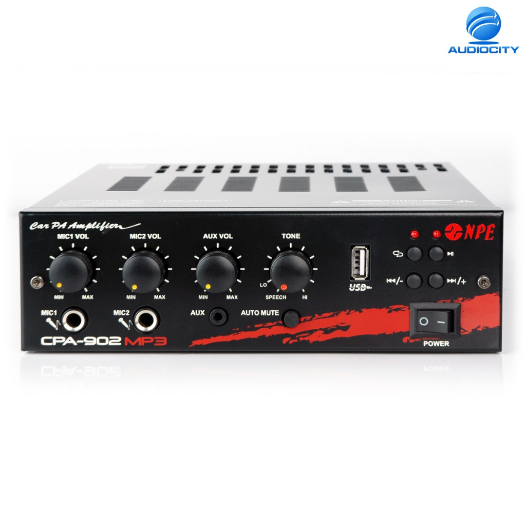 NPE CPA-902MP3 เครื่องขยายเสียงติดรถยนต์ แอมป์ติดรถ เครื่องขยายเสียง 80 วัตต์ 12V. มีช่อง ...