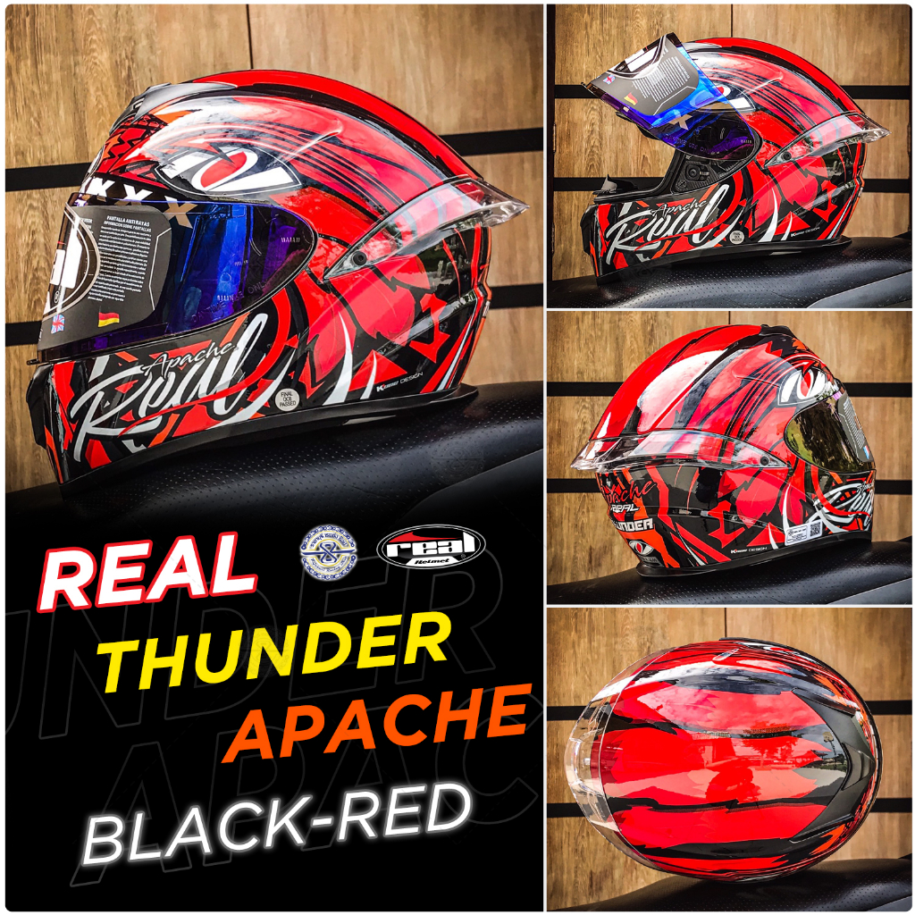 หมวกกันน็อค Real Thunder มี 2 รุ่น Fossil / Apache มีให้เลือก 3 สี 5 ...