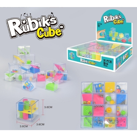 Rubik's Balance Cube กล่องลูกเหล็กฝึกสมาธิ 16 ชิ้น อดทน การแก้ปัญหา โทน ...