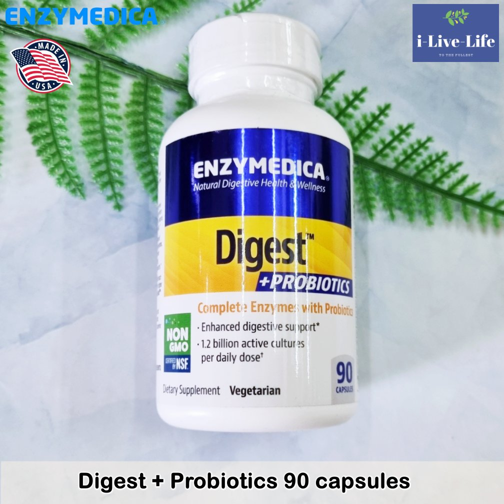Enzymedica - Digest + Probiotics 90 Capsules เอนไซม์ย่อยอาหาร + โพรไบโอติก เพื่อสุขภาพทางเดิน ...
