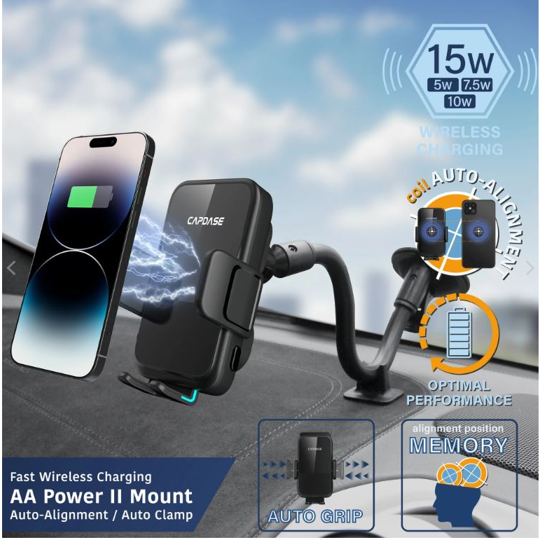 Capdase AA Power II Fast Wireless Charging Auto-Alignment/Auto Clamp ...