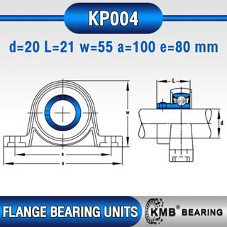 KP004 KFL004 KMB ตลับลูกปืนตุ๊กตา ขนาดเล็ก (FLANGE BEARING UNITS ...