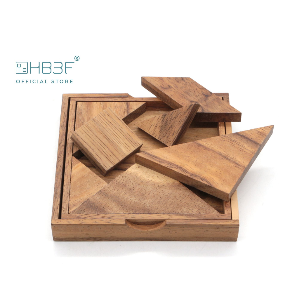[โค้ดMallลด10%]HB3F Tangram เกมส์ไม้ ปริศนารูปเรขาคณิต 7 ชิ้น ของเล่น ...