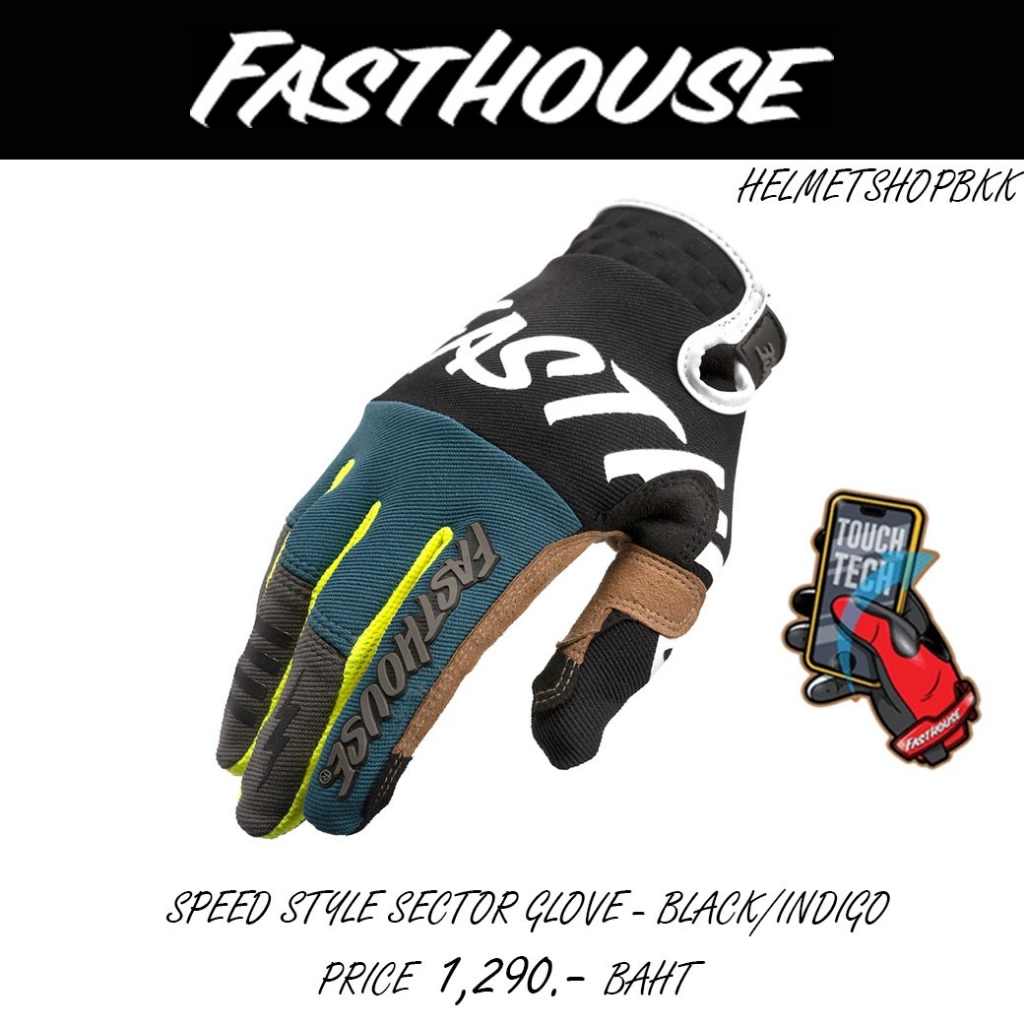 ถุงมือไบท์เกอร์ FASTHOUSE SPEED STYLE SECTOR GLOVE BLACK INDIGO ...