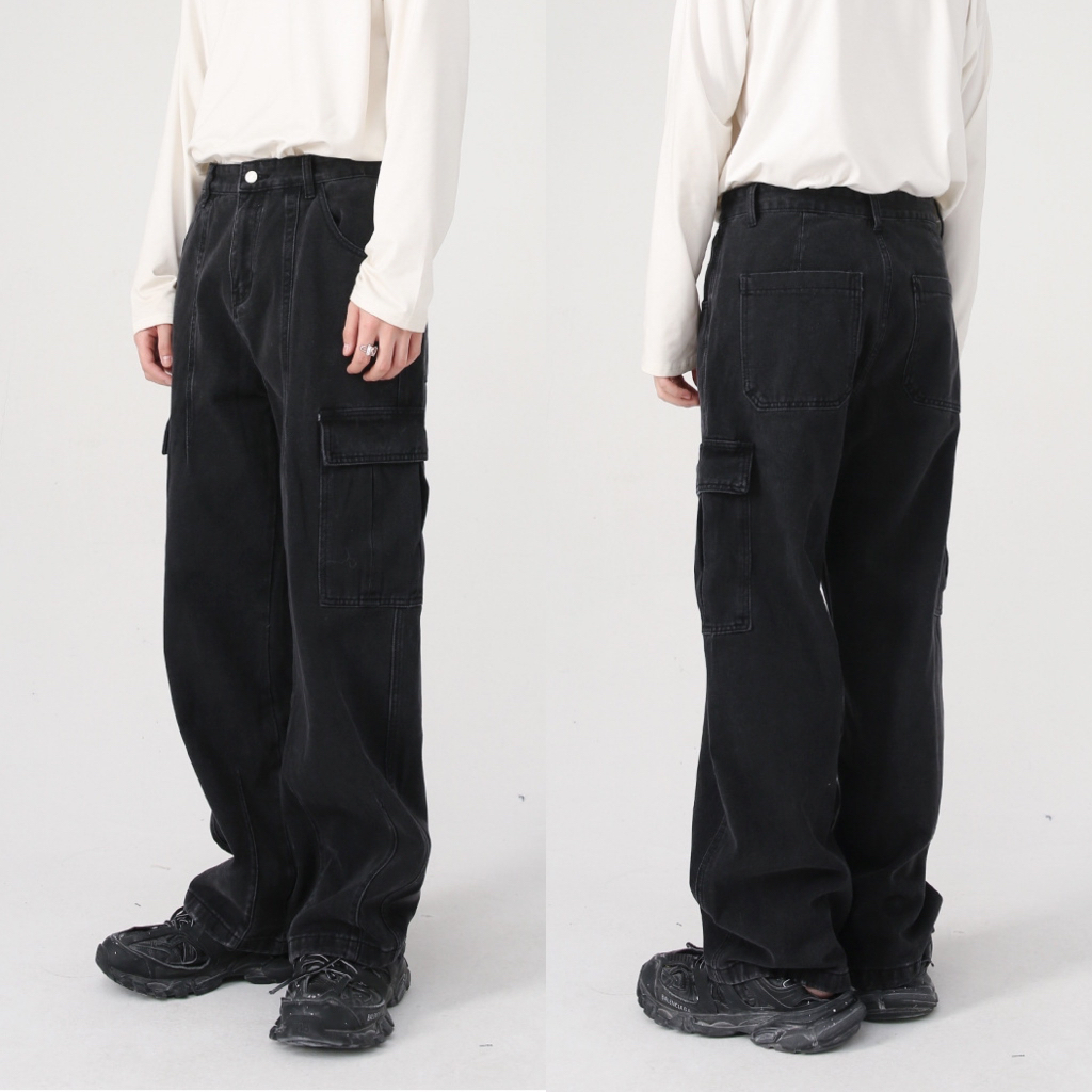 BARON Retro Workwear Jeans กางเกงยีนส์ทรงคาร์โก้สไตล์อเมริกันย้อนยุค ...