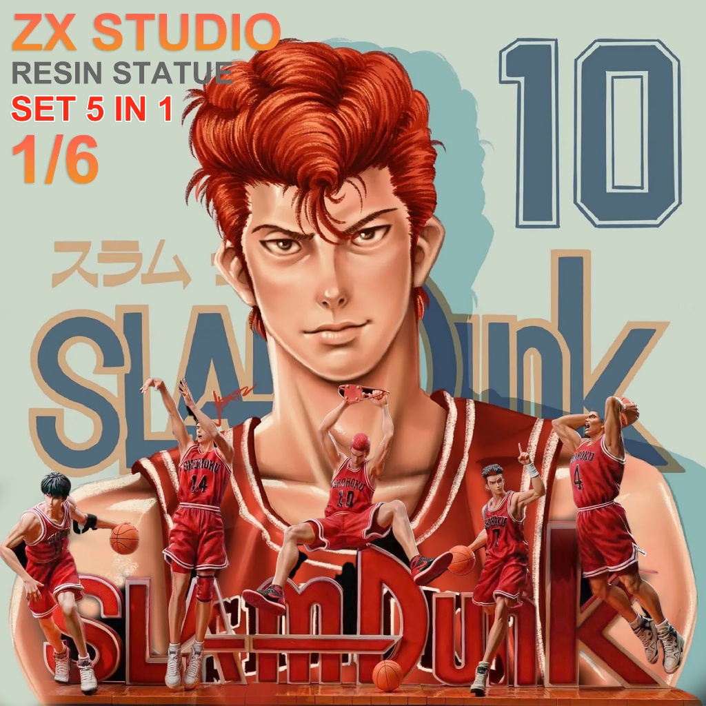 ของแท้ งานเรซิ่น ZX Studio Slam Dunk Shohoku Team ทีมบาส โชโฮคุ Sakuragi Rukawa Akagi Mitsui ...