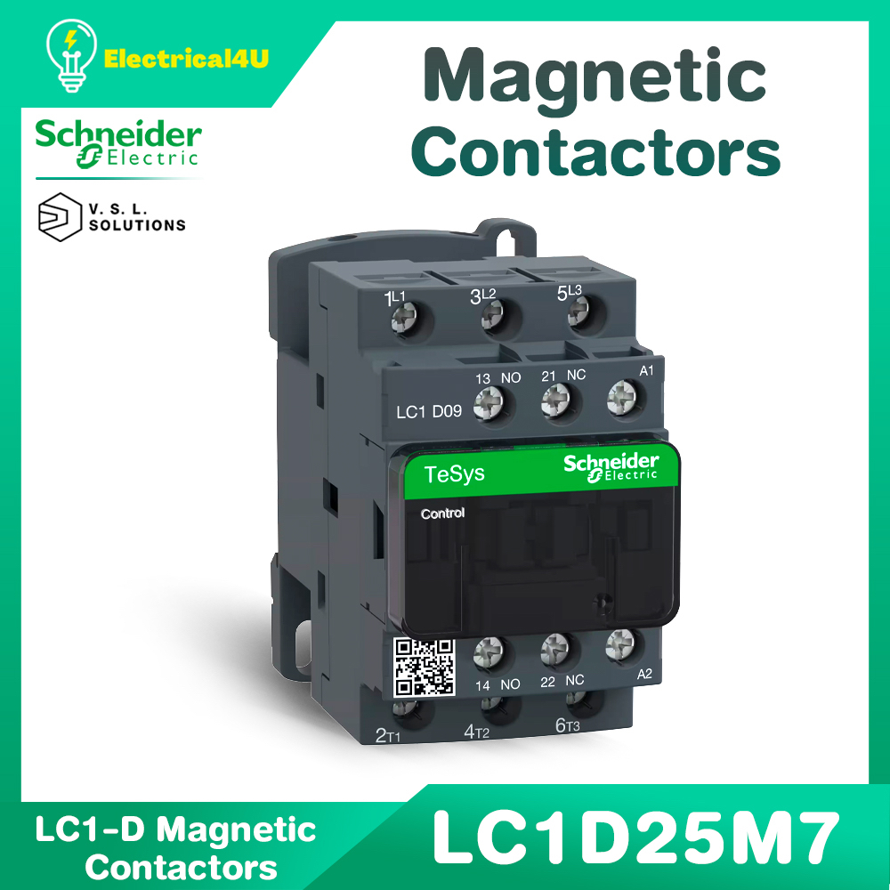 Schneider Electric LC1D25M7 แมกเนติกคอนแทคเตอร์ 3P, 25A 220VAC Magnetic ...