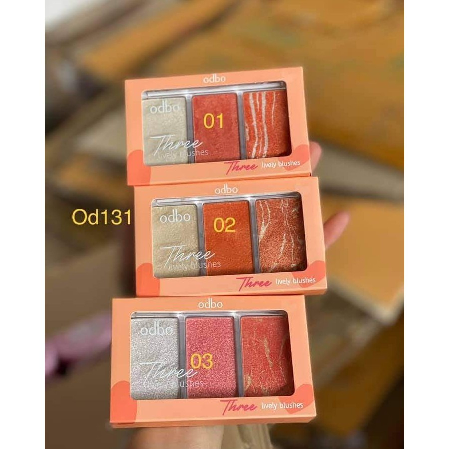 โอดีบีโอ ทรี ไลฟ์ลี่ บลัชเชส บลัชออนเนื้อละมุน 3 โทนสี ODBO Three lively blushes #OD131 | Shopee ...