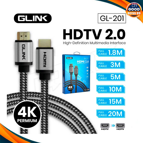 พร้อมส่ง สายGLINK GL-201 HDTV 4K 2.0 ยาว1.8M/3M/5M/10M/15M คุณภาพดี 4K ...