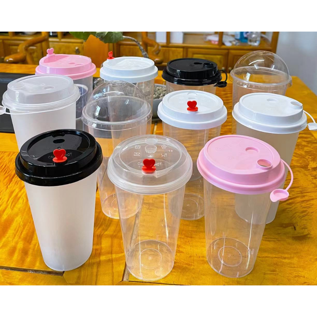 TC CUP [แก้วPPพร้อมฝา 25 ใบ] พลาสติกแข็งใส เหมาะกับเดลิเวอรี่ ร้านชานมไข่มุก ร้านกาแฟพรีเมี่ยม ...