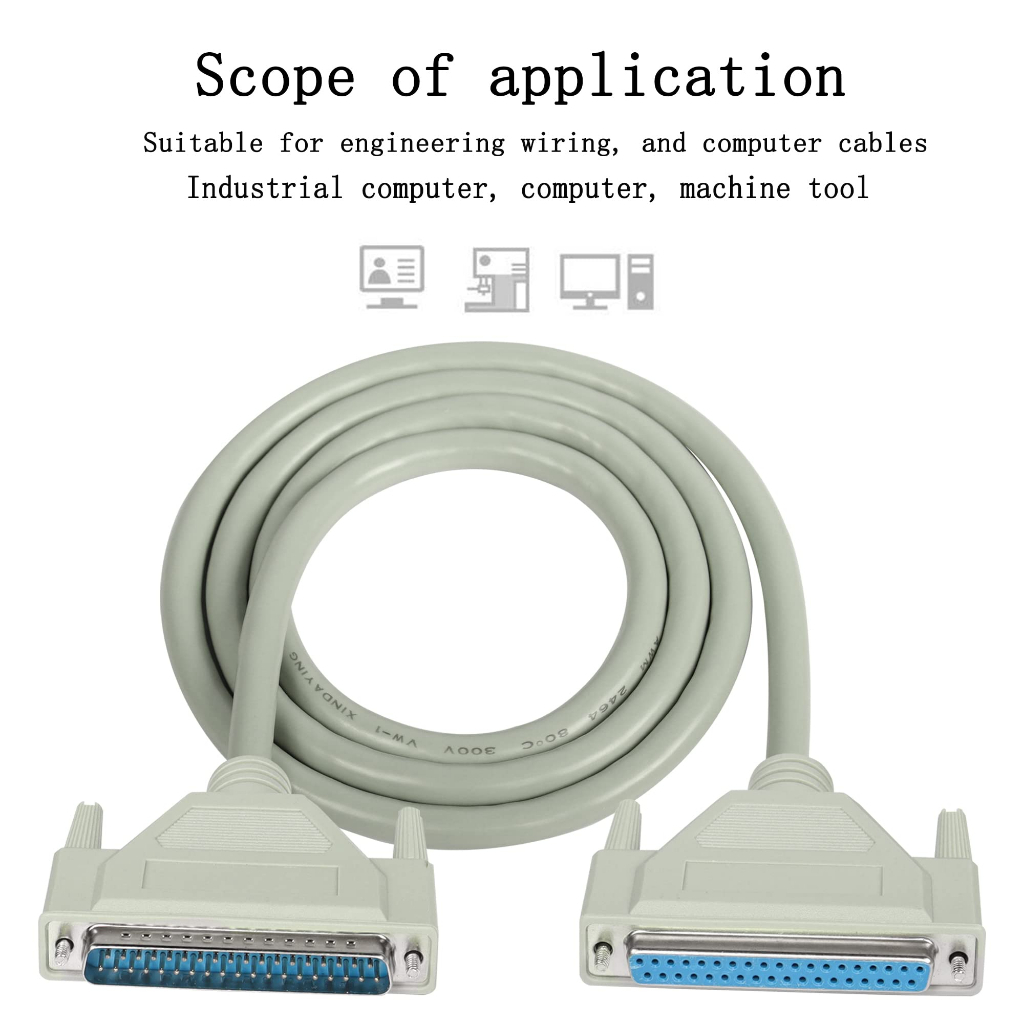 DB37 Pin Serial Extension Cable, DB37 Male to DB37 Female, Ul Rated, 37 ...