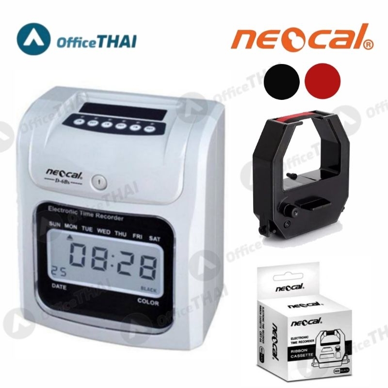 D-6Bs ตลับผ้าหมึกสีดำ/แดง ใช้กับเครื่องตอกบัตร Neocal D-6BS | Shopee ...