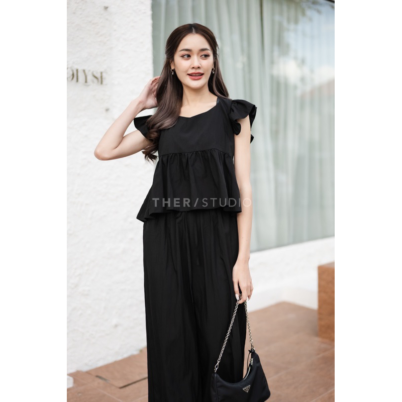 code : Set100 เซ้ทระบายเก๋ๆ แต่งเชือกผูกหลัง | Shopee Thailand