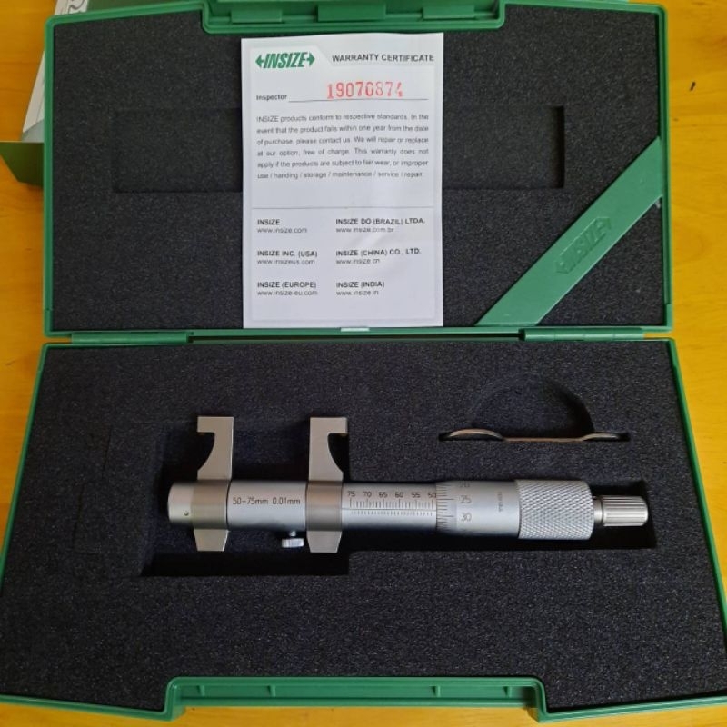 ไมโครมิเตอร์วัดใน 50-75 มิล Inside Micrometer 50-75mm x 0.01mm INSIZE ...