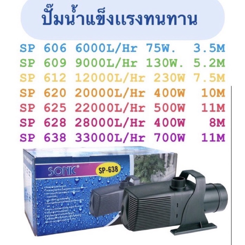 ปั้มน้ำ Sonic sp 606 /sp 609 /sp 612/sp 620/sp 625/sp 628/sp 638 ...