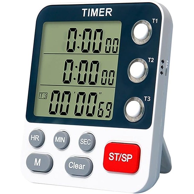 นาฬิกาจับเวลา Digital 3 Channel Kitchen Timer Kitchen Timer LCD Timer ...