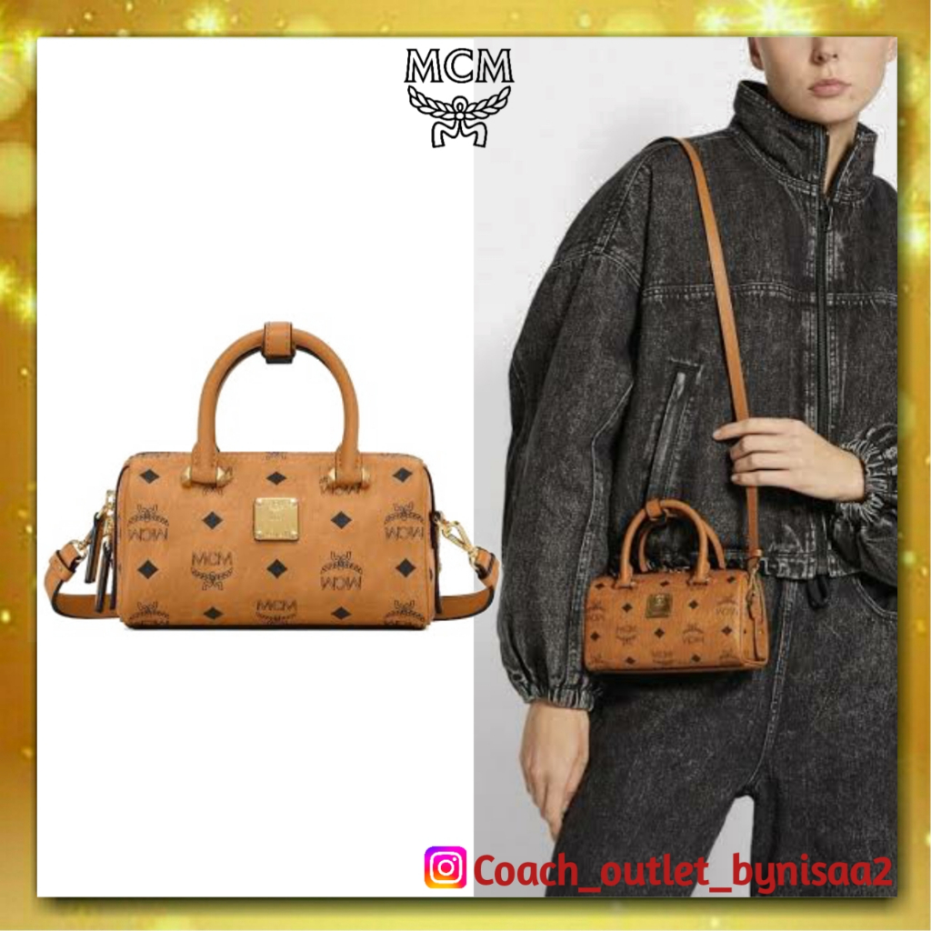 MMCM ESSENTIAL MINI BOSTON BAG IN | Shopee Thailand