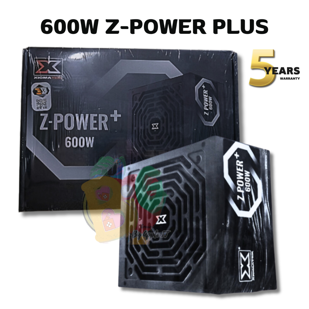 600W รุ่น (Z-POWER+) XIGMATEK POWER SUPPLY อุปกรณ์จ่ายไฟ 230V FAN120MM. multi gpu support6+2pin ...