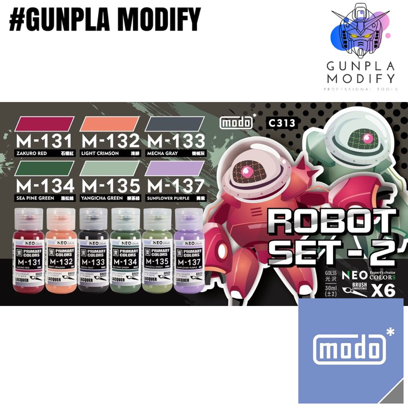 MODO C313 NEO COLOR Robet Set 2 ชุดสีกันดั้ม สูตรแลคเกอร์ ชนิดสีเงา ...