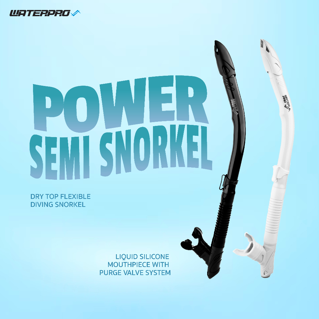 SNORKEL - WATER PRO POWER SEMI SNORKEL - สนอกเกิ้ลแบบกึ่งแห้ง | Shopee ...