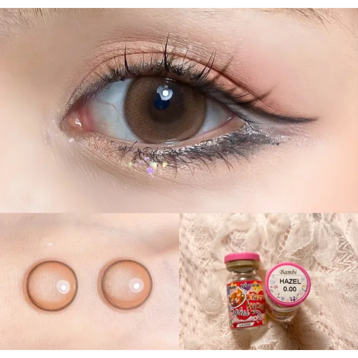 💖 Kitty kawaii mini Ella hazel สายตา -00 ถึง -1000 Contactlens บิ๊กอาย ...