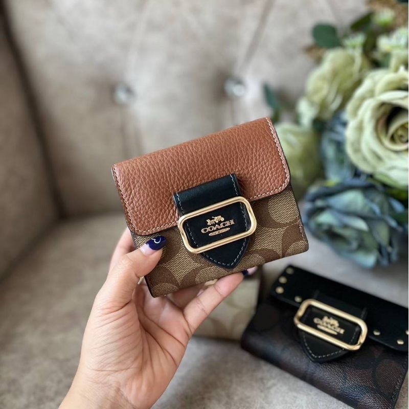 กระเป๋าตัง2พับ#COACHแท้100% Small Morgan Wallet In ColorblockSignature ...