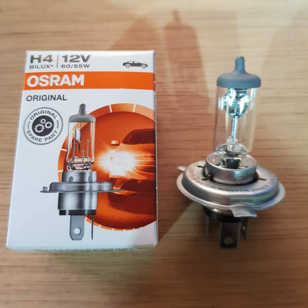 หลอดไฟ H4 12V 60/55W osram แท้ เหมาะสำหรับรถยนต์ และ รถจักรยานยนต์ ...