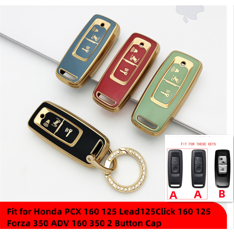 TPU รีโมตเคสเคสคีย์เคสตัวยึด Keychain สำหรับ Honda Forza 350 / PCX160 ...