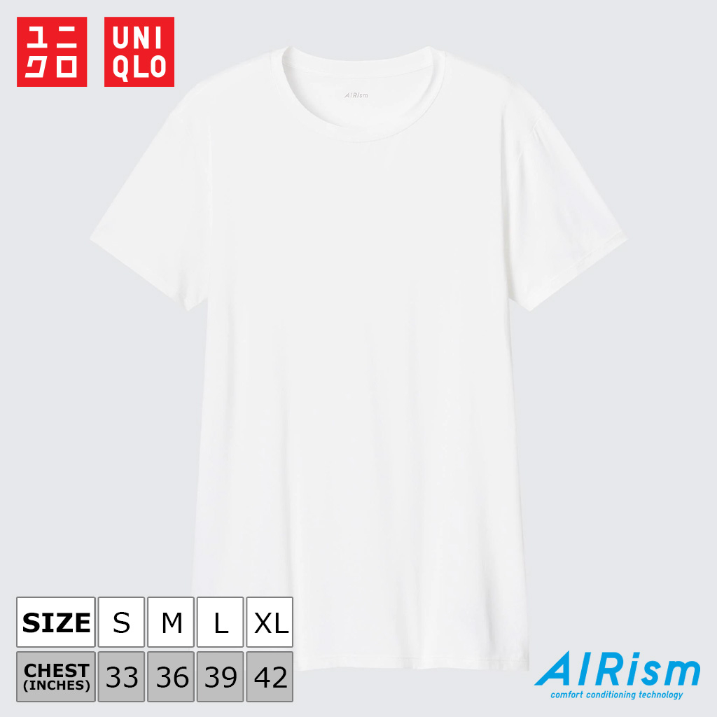 เสื้อยืดแขนสั้น Uniqlo AIRism - 00 White | Shopee Thailand