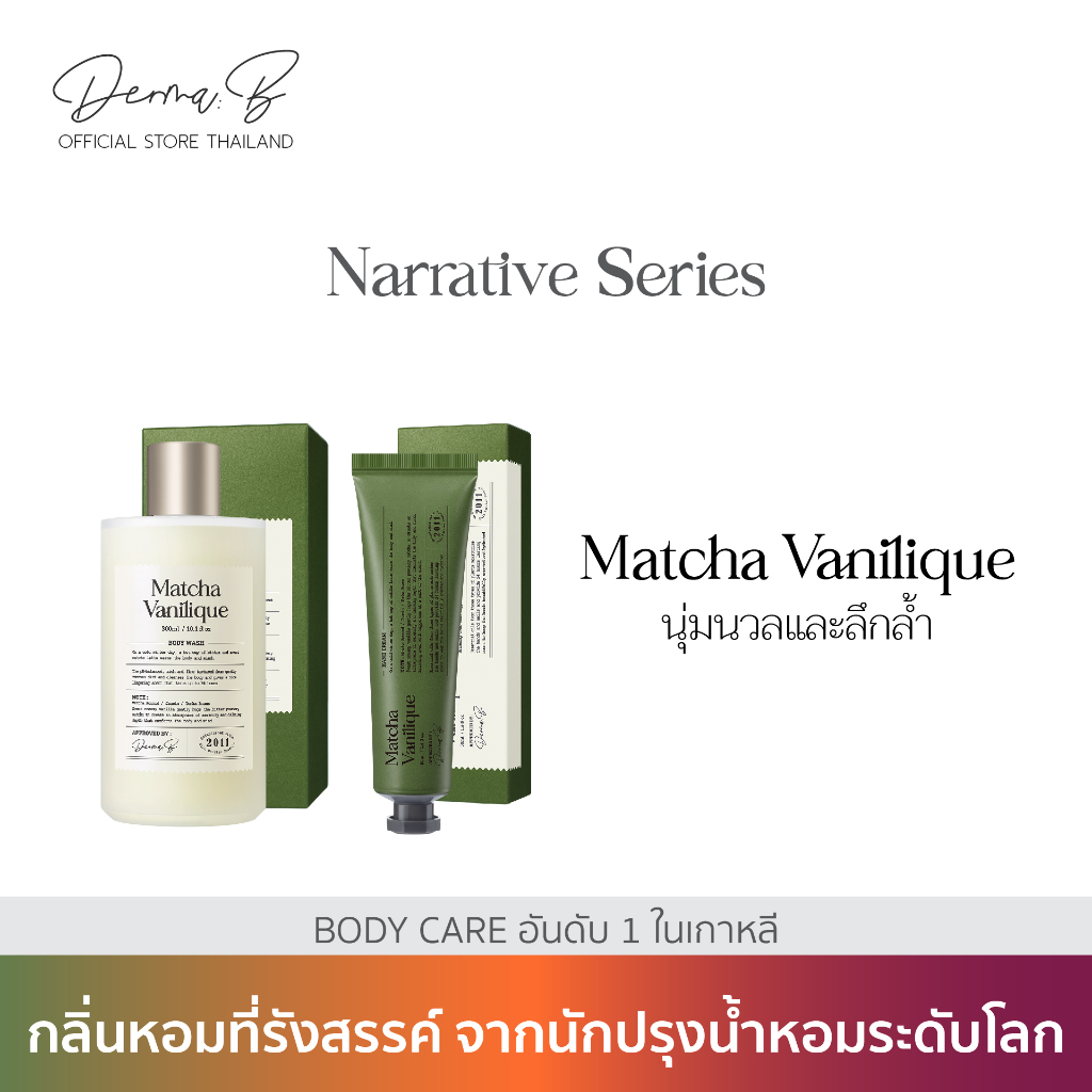 Set Derma B Narrative Body Wash Matcha Vanilique 300 ML + Derma B ...