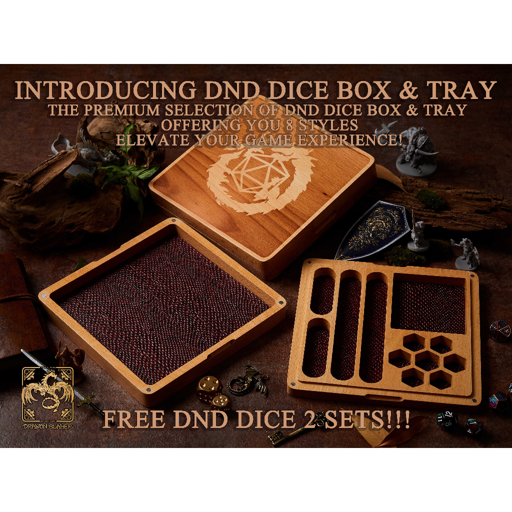 DND Dice Box & Tray | For DnD D&D MTG RPG TRPG Boardgames เกมกระดาน ...