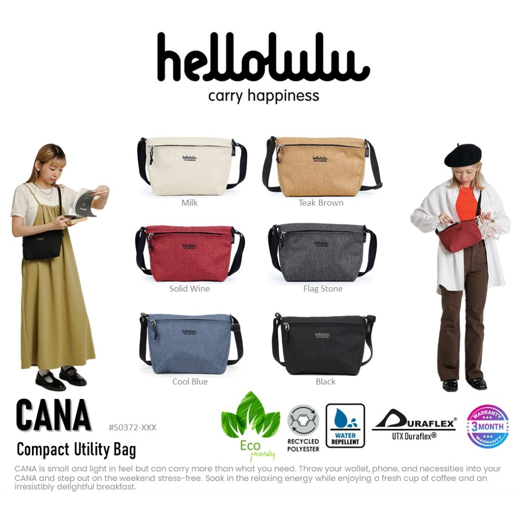 Hellolulu รุ่น CANA (ECO Edition) - Compact Utility Bag (BC-H50372) กระเป๋าสะพายข้าง สะพายไหล่ ...
