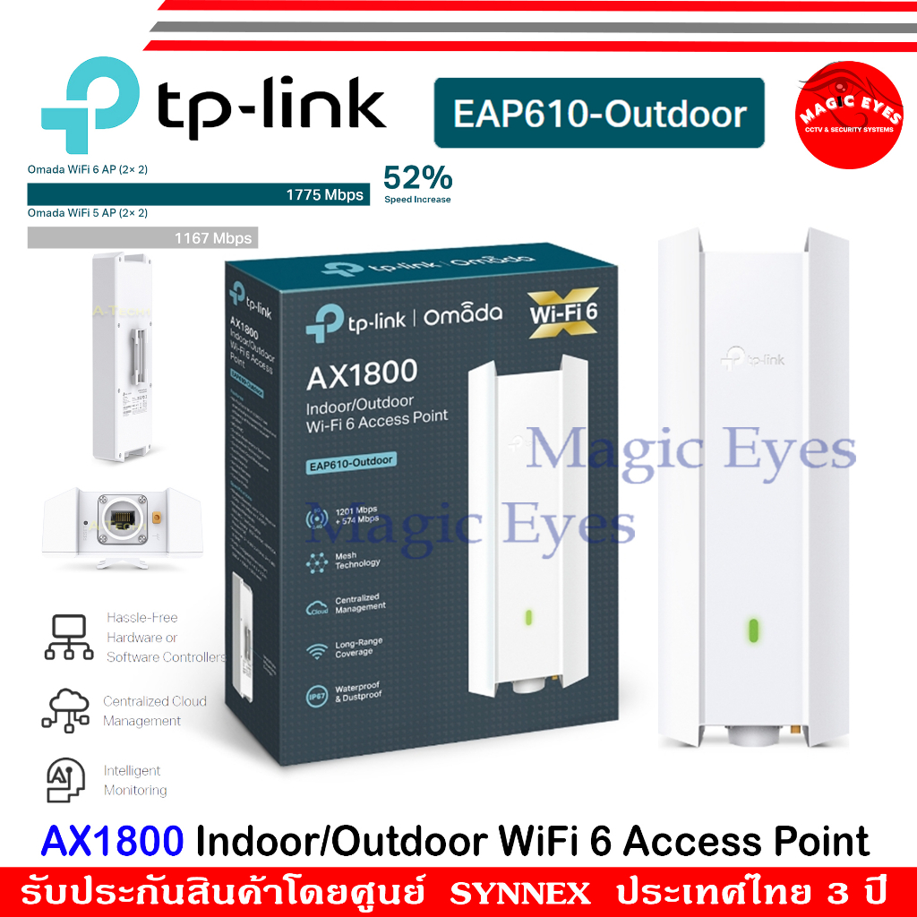 TP-LINK (EAP610-Outdoor) AX1800 Indoor/Outdoor WiFi 6 -LifeTime,ER605 ...