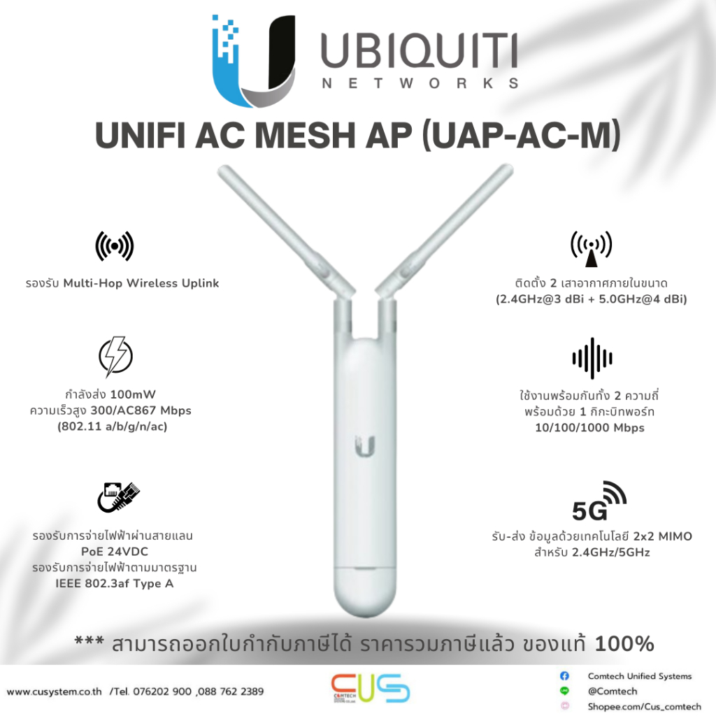 UBiQUiTi UniFi AC Mesh AP (UAP-AC-M) | Shopee Thailand