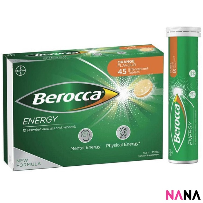 BAYER Berocca Effervescent Tablets Orange Flavour 45 Tablets | Shopee ...