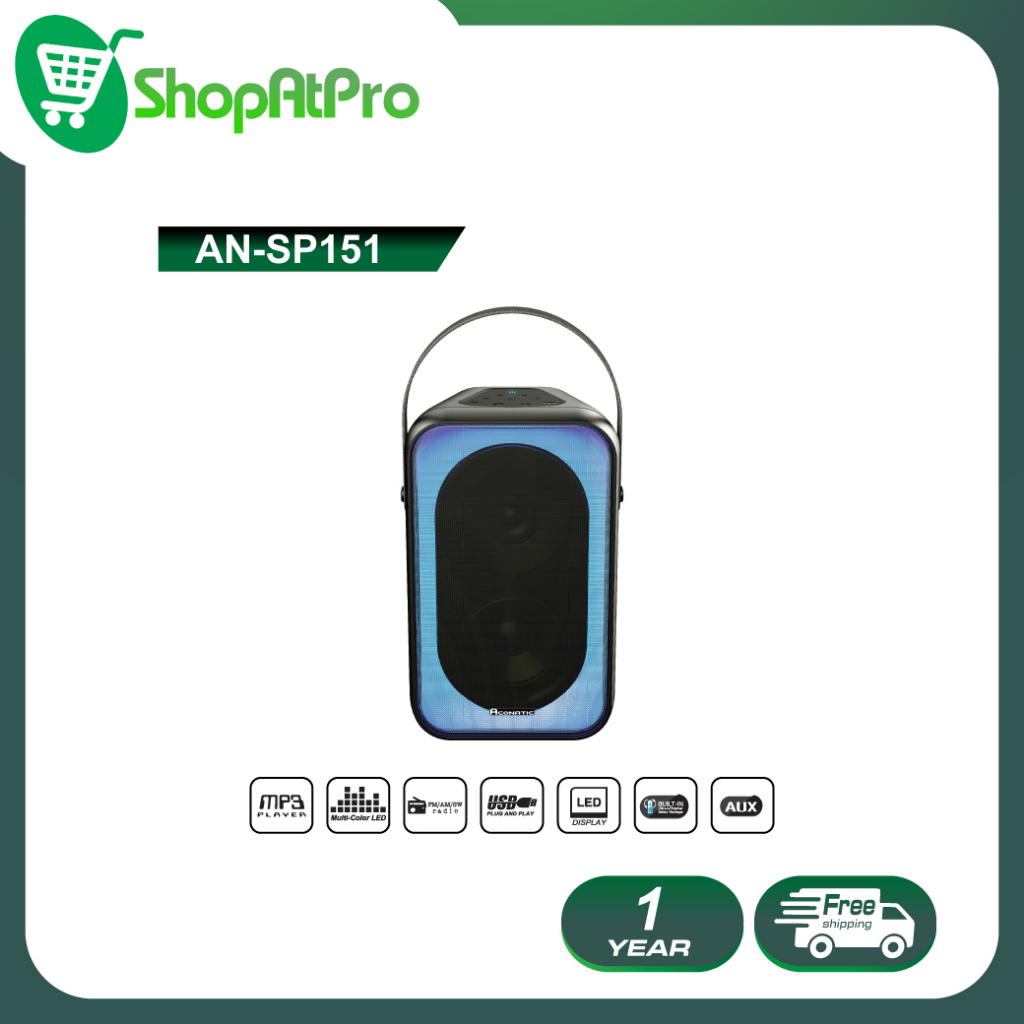 Aconatic ลำโพงบลูธูทแบบพกพา รุ่น AN-SP151 (รับประกัน 1 ปี) | Shopee Thailand