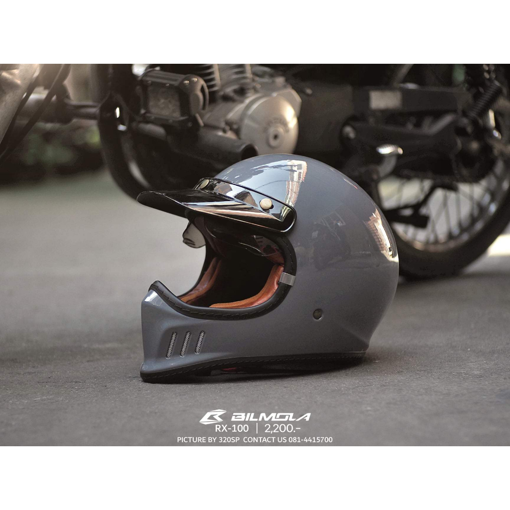 แถมฟรี!!! แก๊ปติดหน้าหมวก หมวกกันน็อค Bilmola RX100 ปี 2023 สไตล์ Old ...