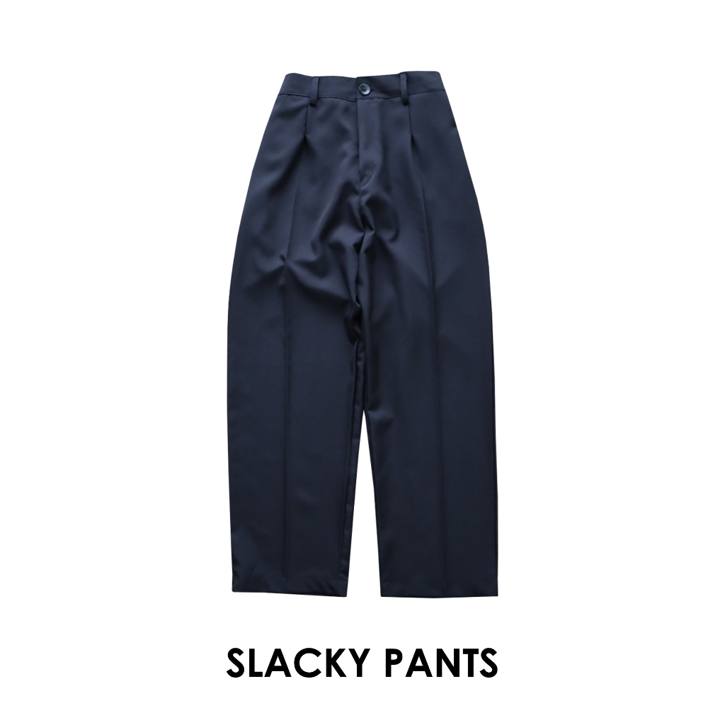 JAMANBKK / SLACKY PANTS / กางเกงสแล็ค เอวสูง ขากระบอก | Shopee Thailand