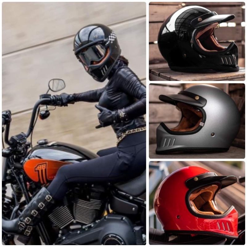 หมวกกันน็อค Bilmola รุ่น RX100 ทรงคลาสสิคนิยม ผลิตปี 2023 | Shopee Thailand