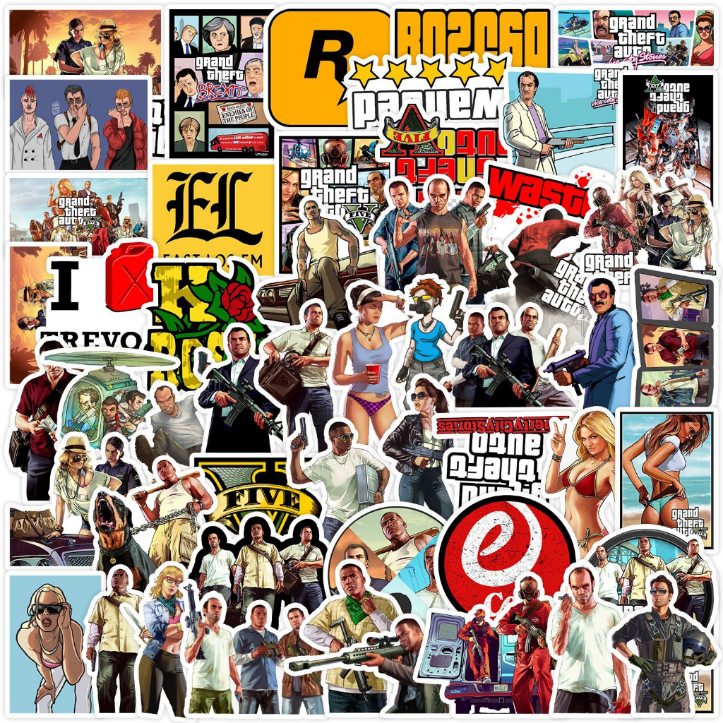 💥พร้อมส่ง💥GTA Grand Theft Auto Sticker 50 ชิ้น สติกเกอร์กันน้ำรูปแบบที่ ...