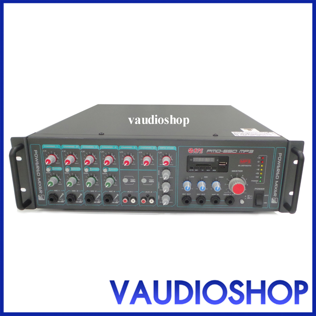NPE PMD-550MP3 (USB, FM, Bluetooth) Power Mixer พาวเวอร์ แอมป์ เครื่องขยายเสียง เอ็นพีอี PMD-550 ...