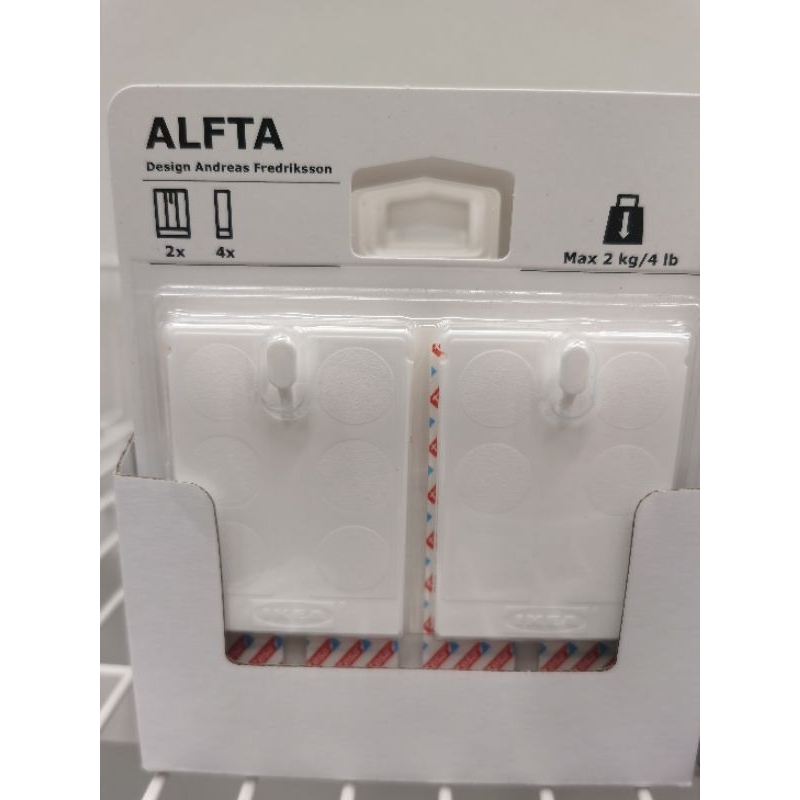 📌พร้อมส่ง📌IKEA ALFTA ตะขอติดผนัง ไม่ต้องเจาะผนัง ใช้แขวนกรอบรูป (แพค 2 ...