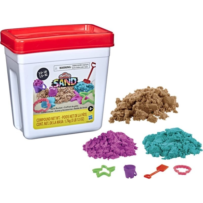 Play-Doh Sand Bucket 1.7kg , 3.75 Pounds of Sand Compound and 4 Tools ...