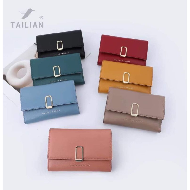 กระเป๋าสตางค์ใบกลาง 3 พับ (แบบบาง) แบรนด์ TAILIAN (ไต่เลียน) T6223-005 | Shopee Thailand