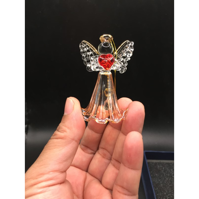 กระดิ่งลม คริสตัล นางฟ้า น่ารัก Hanging Glass Angel Wind Red Heart ...